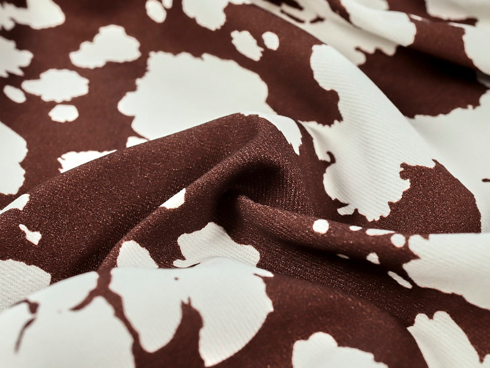 Jessie Cow Print Denim - Ivory by Fabric Godmother | Open Studio Sewing