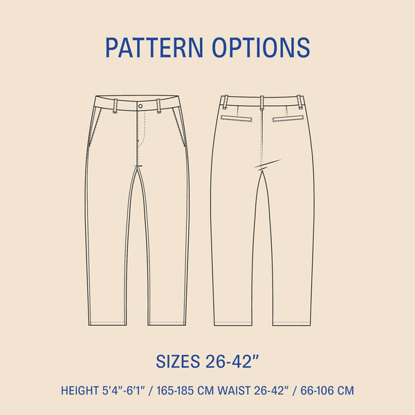 Chino pants sewing pattern for men – Open Studio Sewing